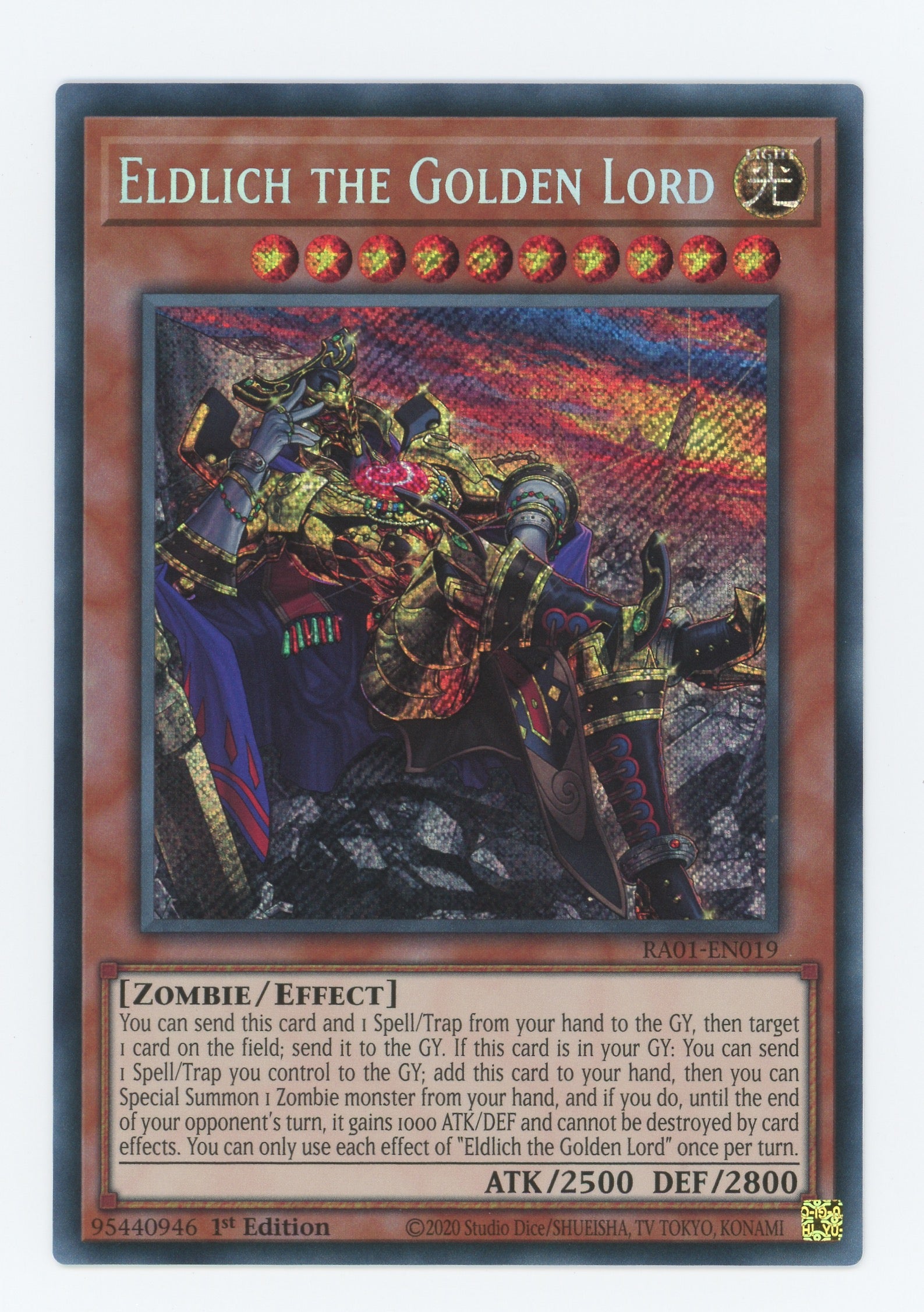 RA01-EN019 - Eldlich the Golden Lord (alternate art) - Secret Rare - E