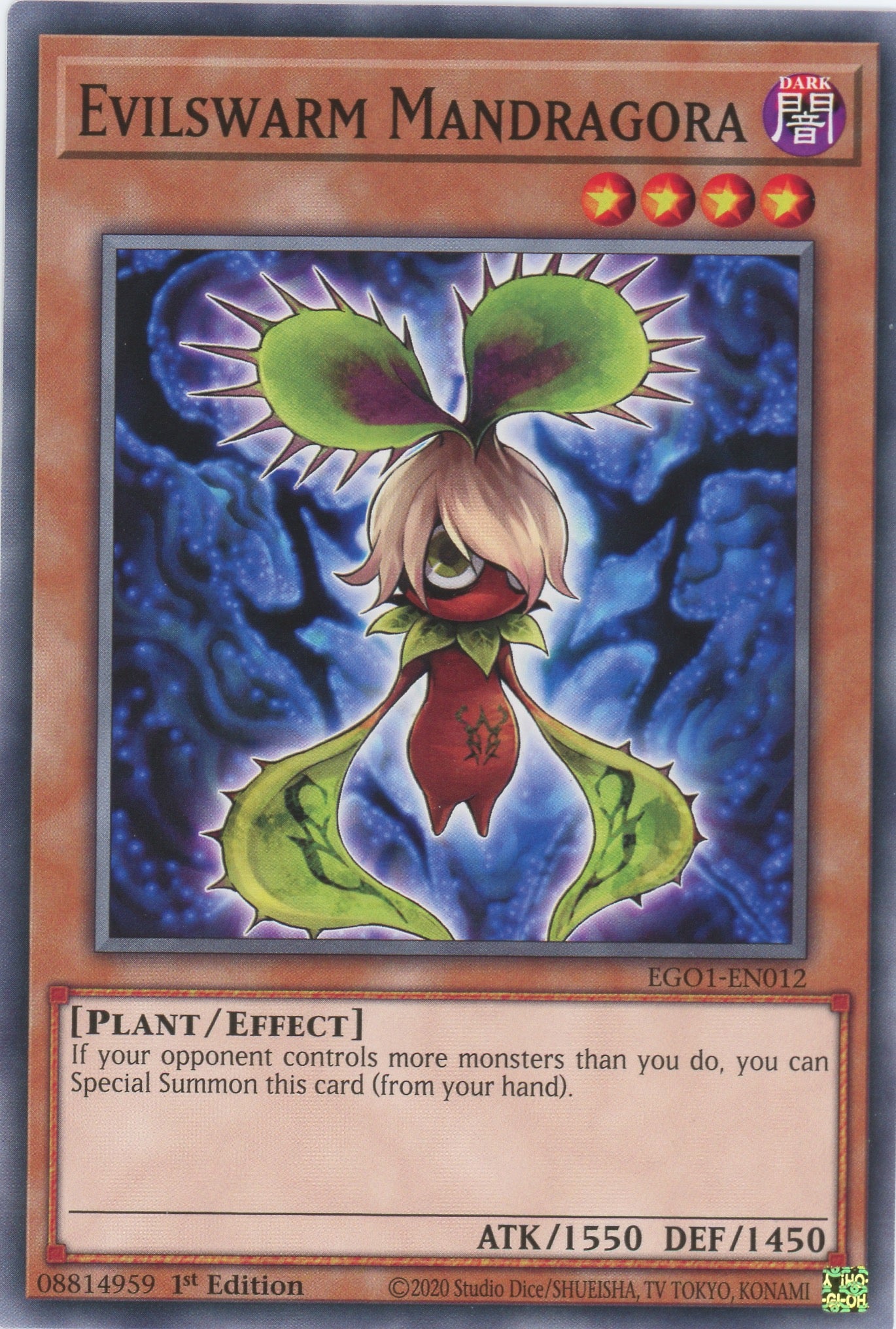 EGO1-EN012 - Evilswarm Mandragora - Common - Effect Monster - Egyptian