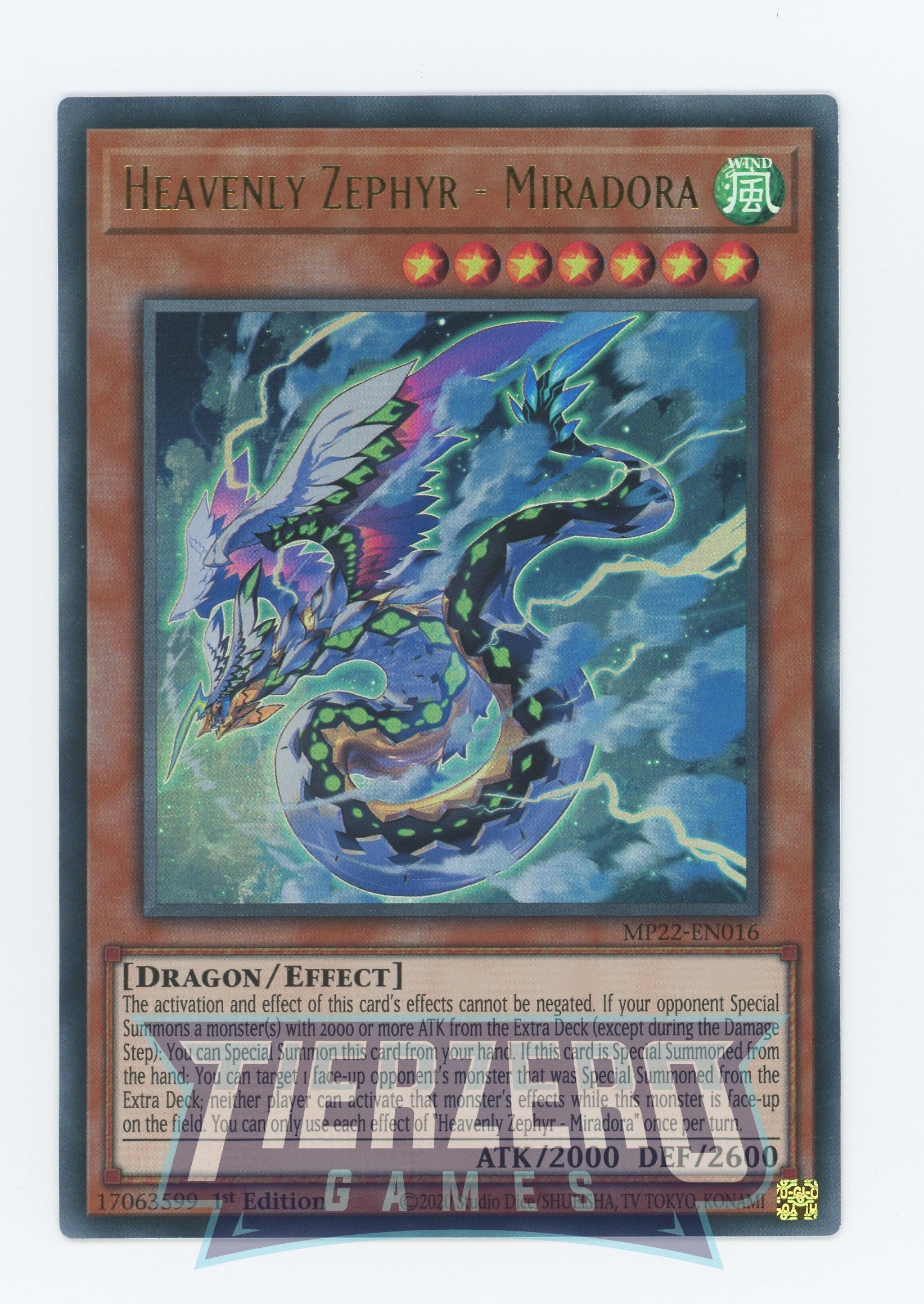 MP22-EN016 - Heavenly Zephyr - Miradora - Ultra Rare - Effect Monster