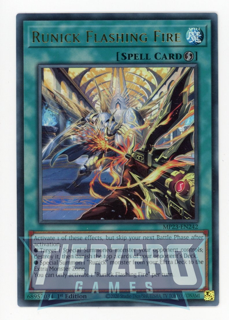 MP23-EN242 - Runick Flashing Fire - Ultra Rare - Quick-Play Spell - 25