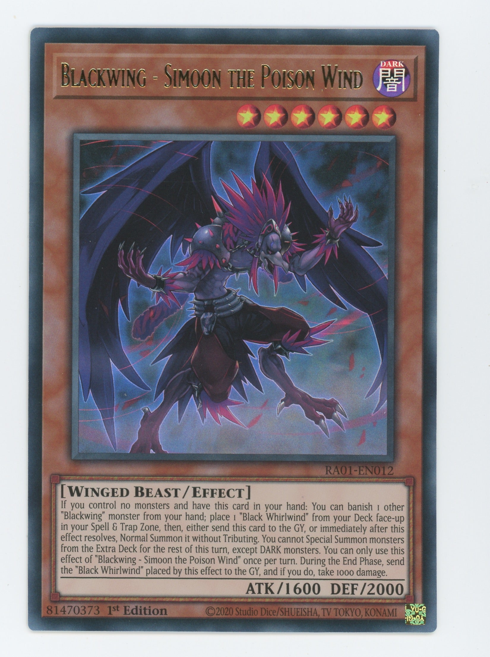 RA01-EN012 - Blackwing - Simoon the Poison Wind - Ultra Rare - Effect