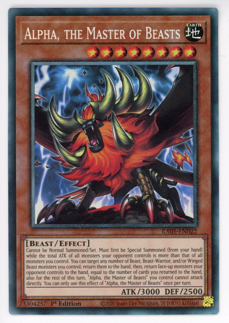 RA01-EN022 - Alpha, the Master of Beasts - Collector's Rare - Effect M