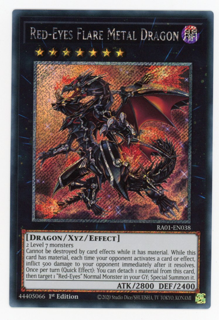 RA01-EN038 - Red-Eyes Flare Metal Dragon - Platinum Secret Rare - Effe