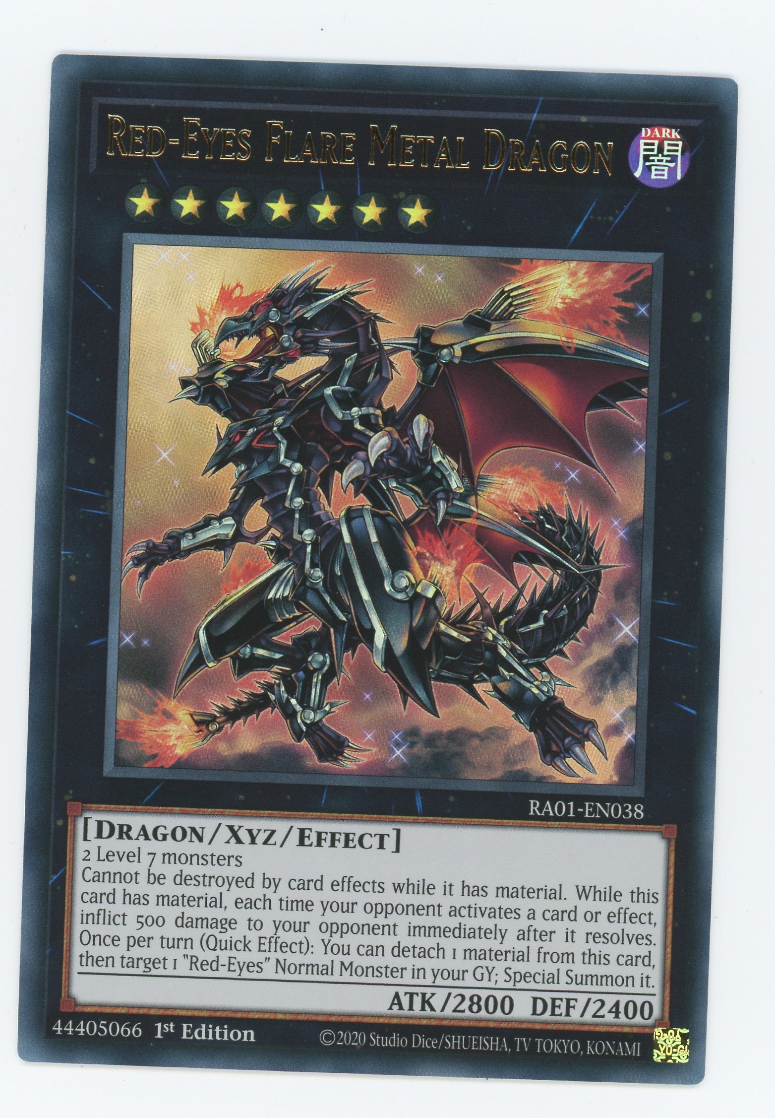 RA01-EN038 - Red-Eyes Flare Metal Dragon - Ultra Rare - Effect Xyz Mon