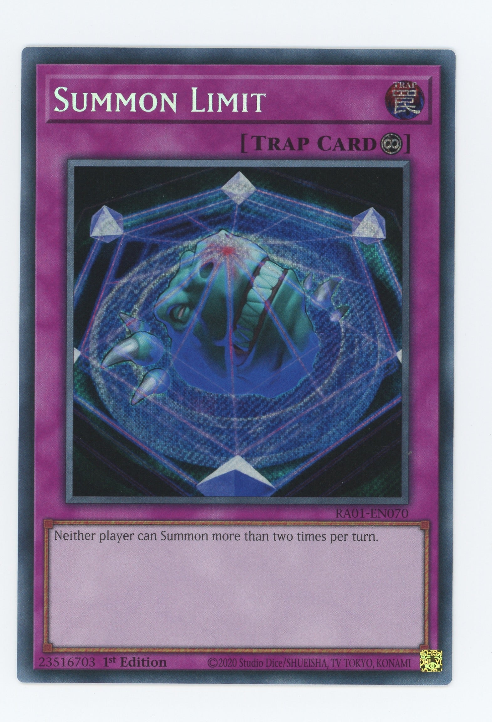 RA01-EN070 - Summon Limit - Secret Rare - Continuous Trap - Rarity Col