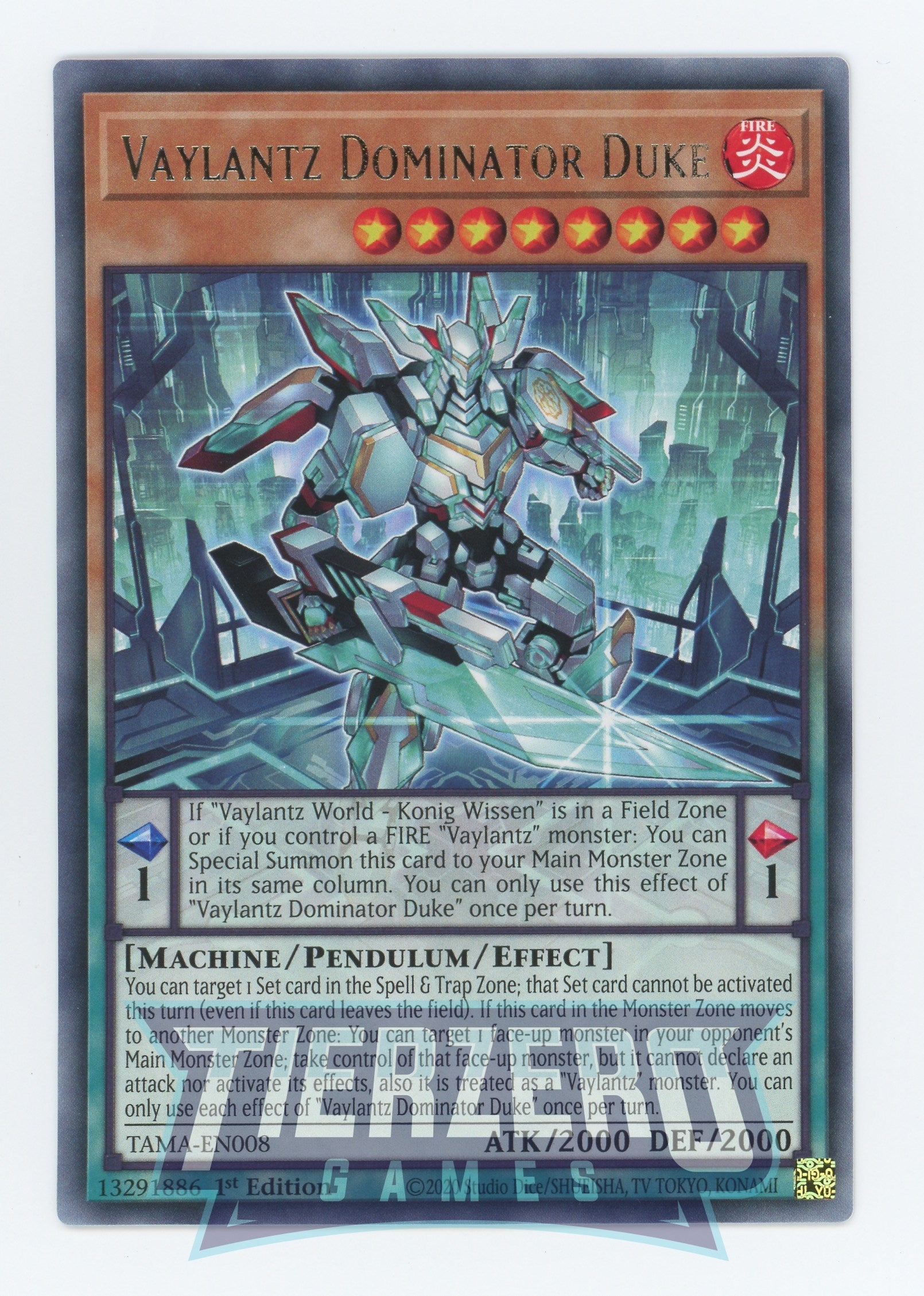 TAMA-EN008 - Vaylantz Dominator Duke - Rare - Effect Pendulum Monster
